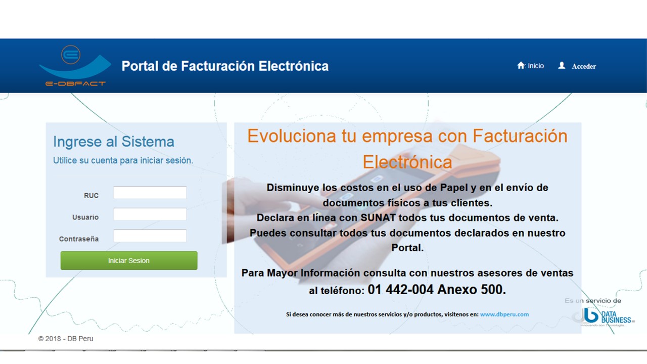 Nueva Plataforma de Factura Electrónica e-dbfact - Data Business Perú